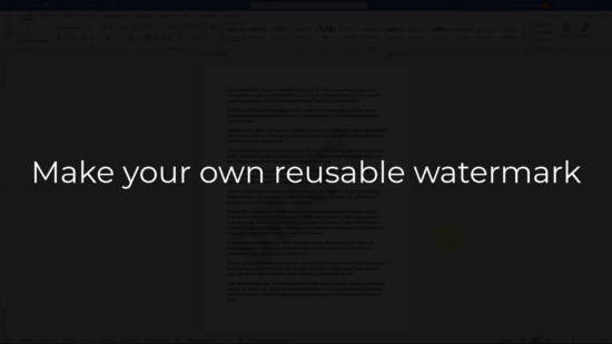 Creating watermarks - Legal Office Guru