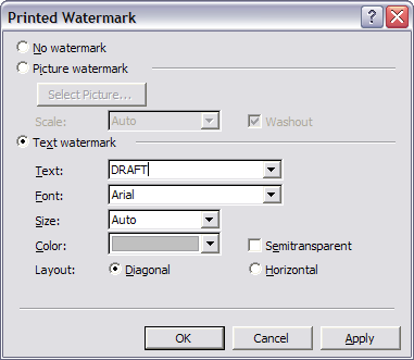 Creating watermarks - Legal Office Guru