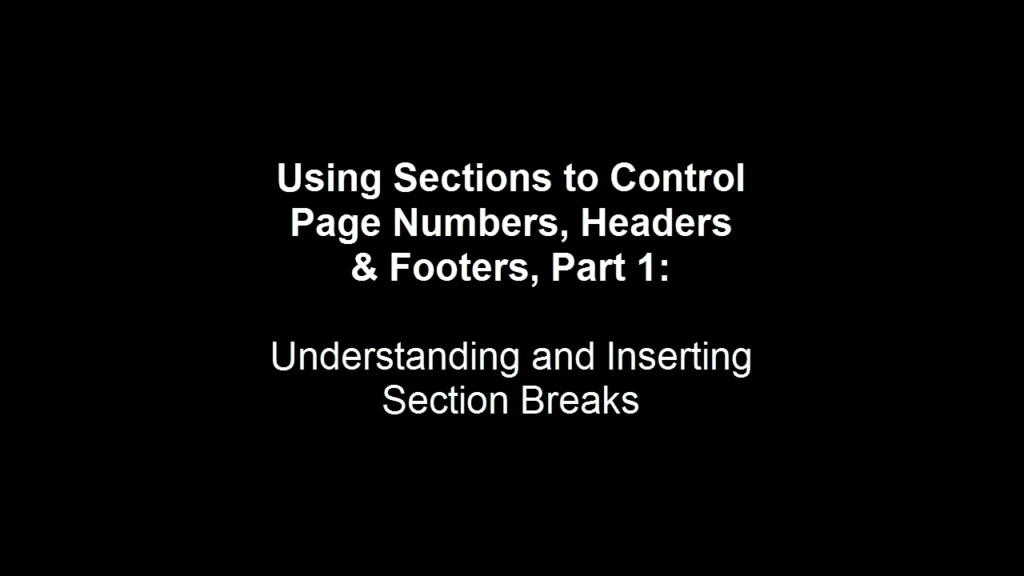 Using sections to control page numbers, headers and footers - Legal ...
