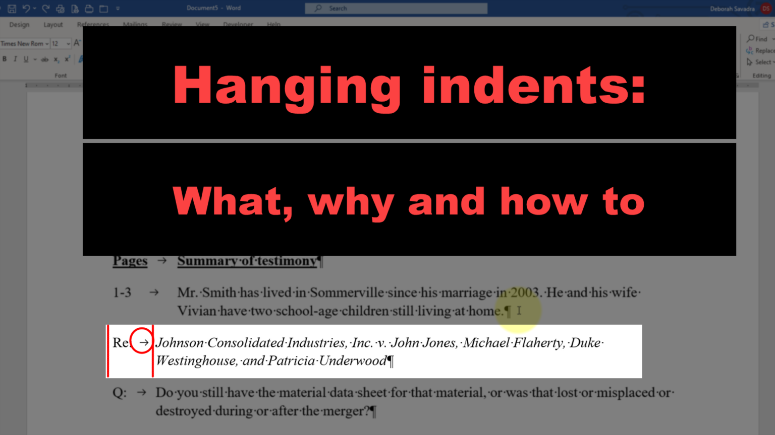 Why hanging indents are beautiful things - Legal Office Guru