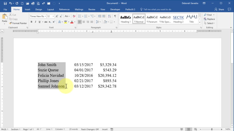 Copying vertical columns of text in Word - Legal Office Guru