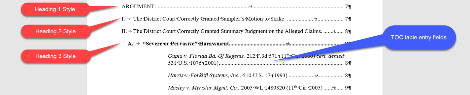 Hack TOC to create Points & Authorities - Legal Office Guru