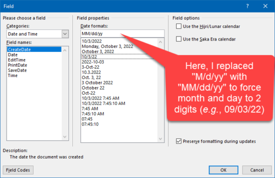 The four dates you can embed in your Word documents - Legal Office Guru