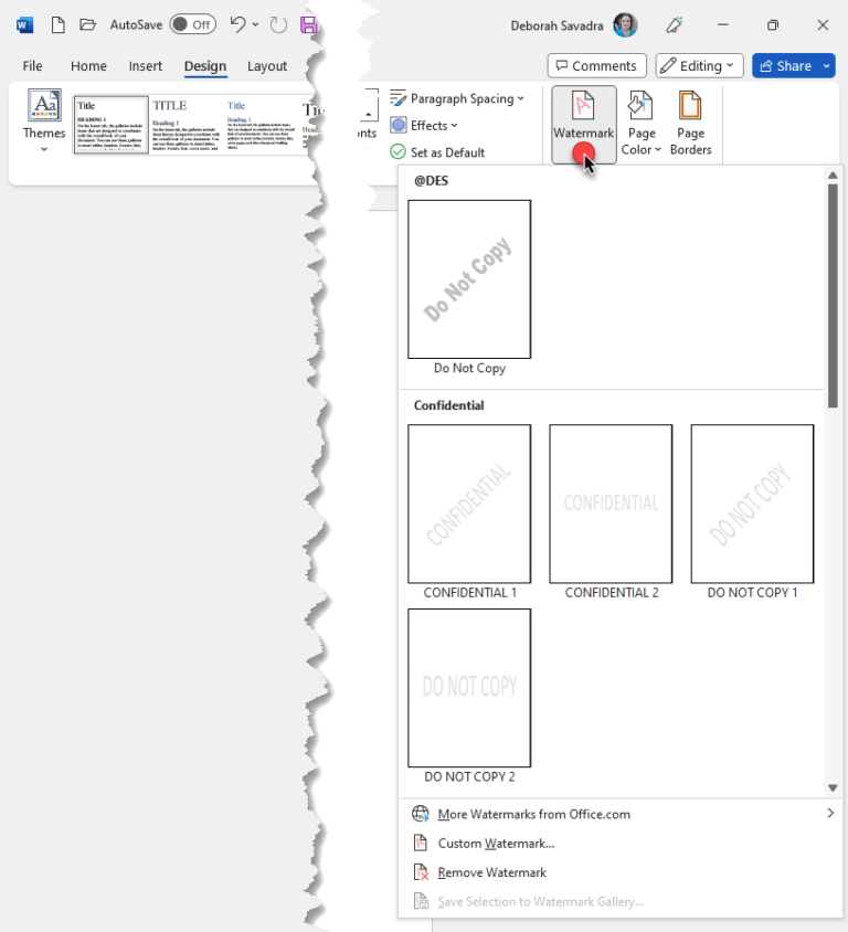 Creating watermarks - Legal Office Guru