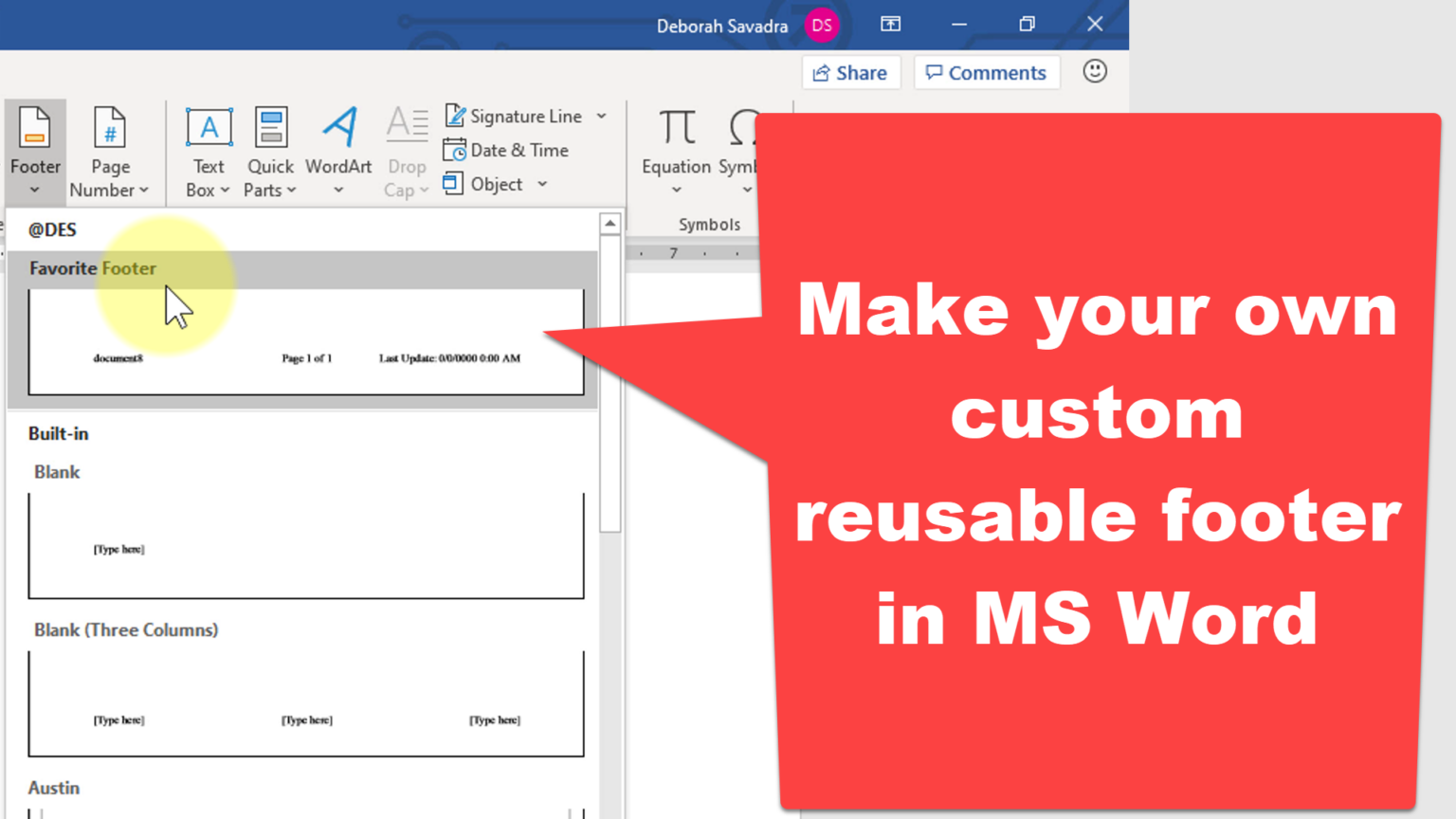Build reusable headers and footers in Microsoft Word - Legal Office Guru